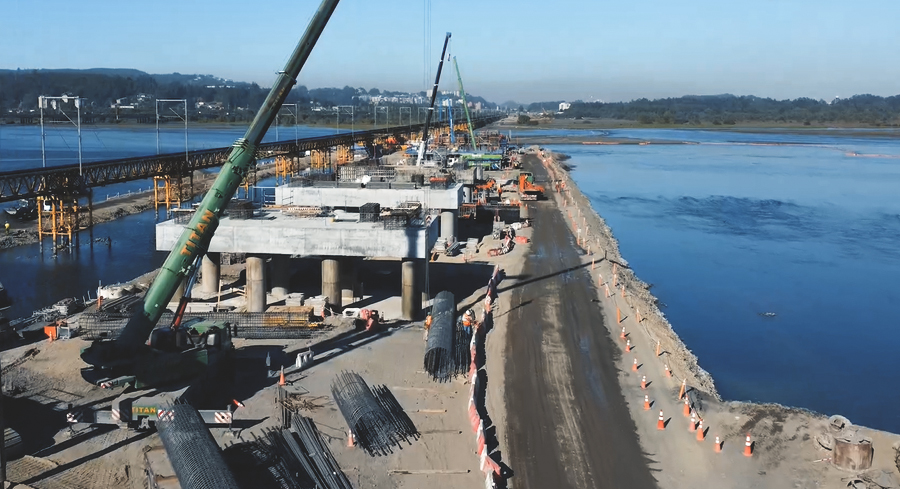 Avance físico de construcción del nuevo Puente Ferroviario Bio Bio ...